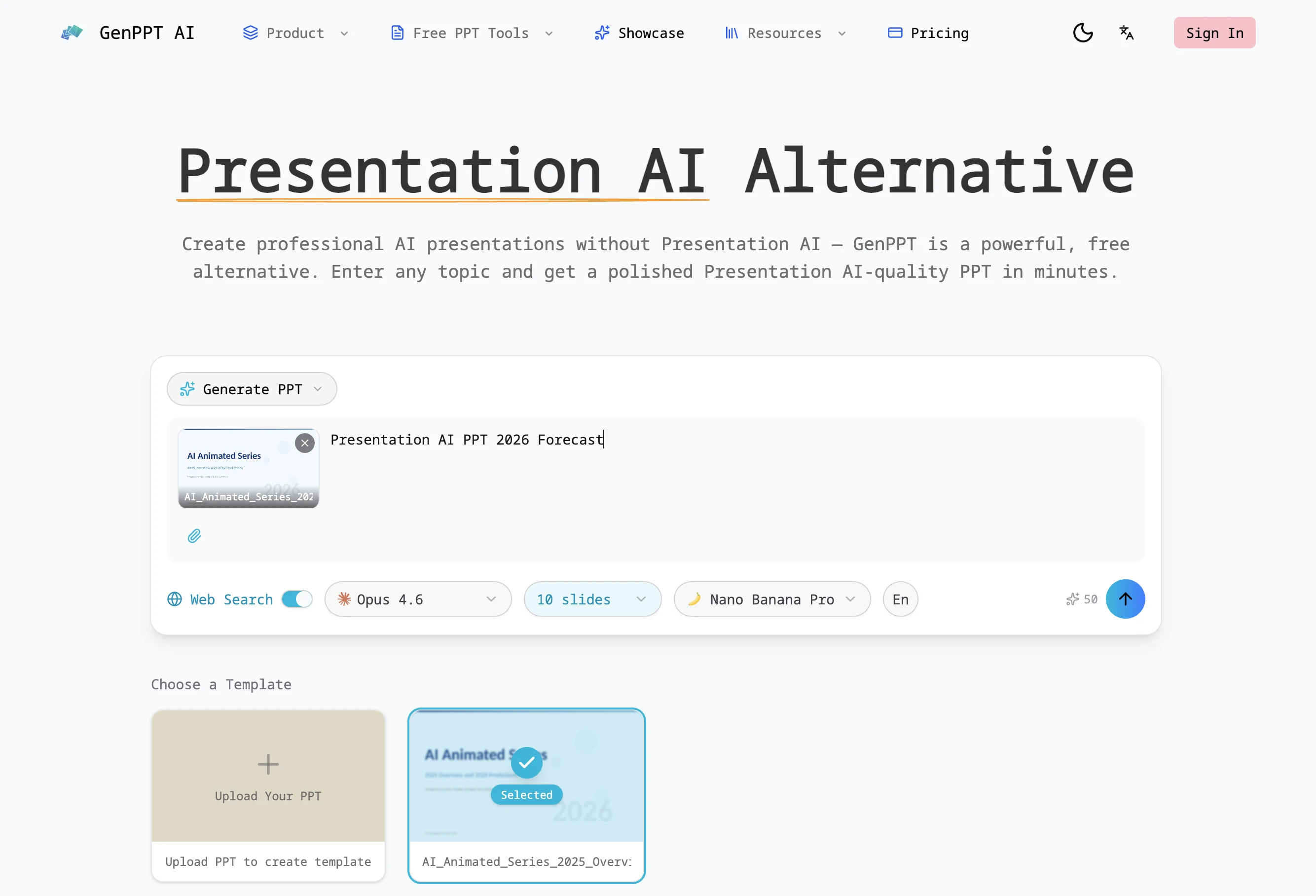 Presentation AI Alternative - Free AI PPT Generator | GenPPT