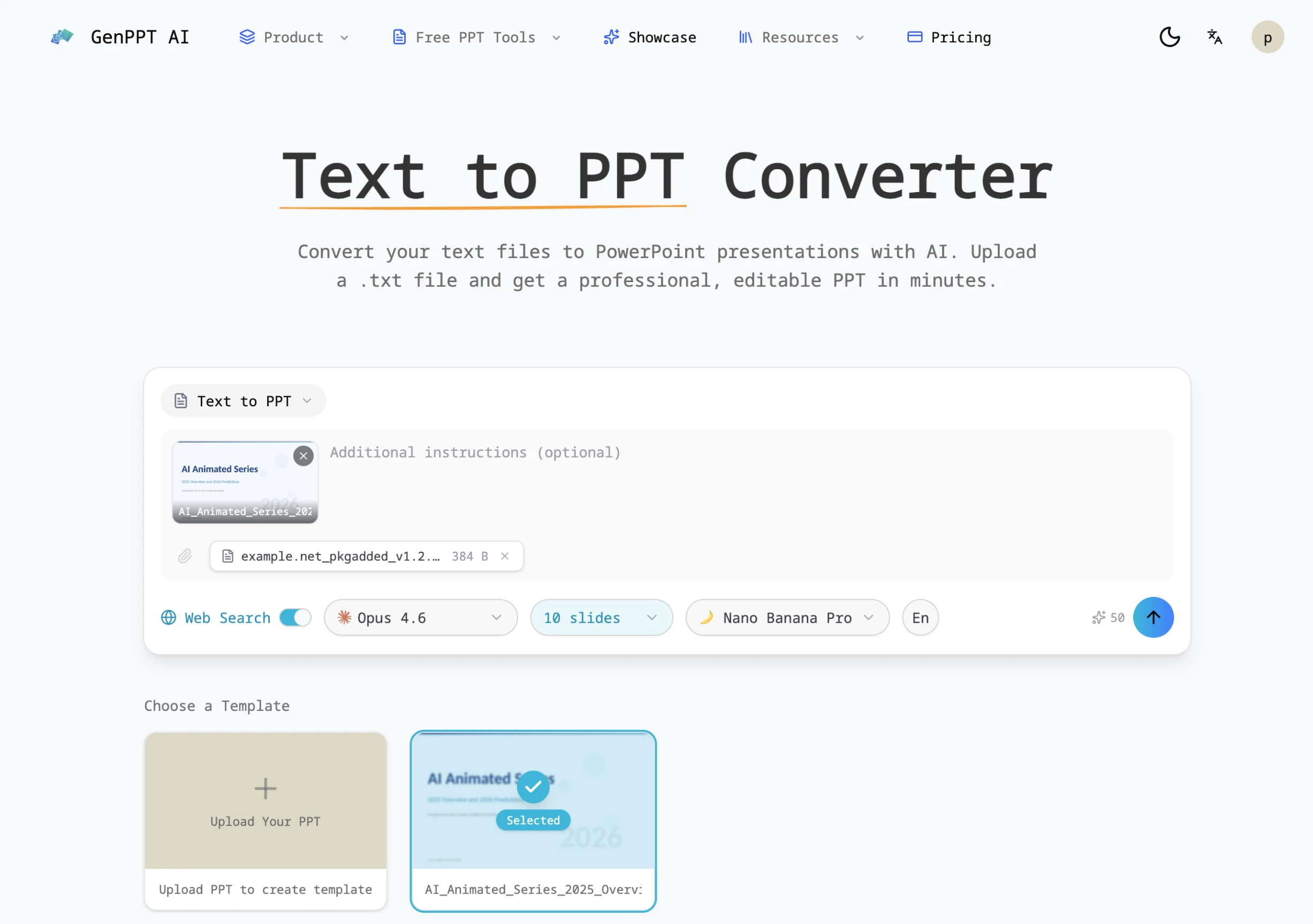 Text to PPT Converter - Free Online | GenPPT