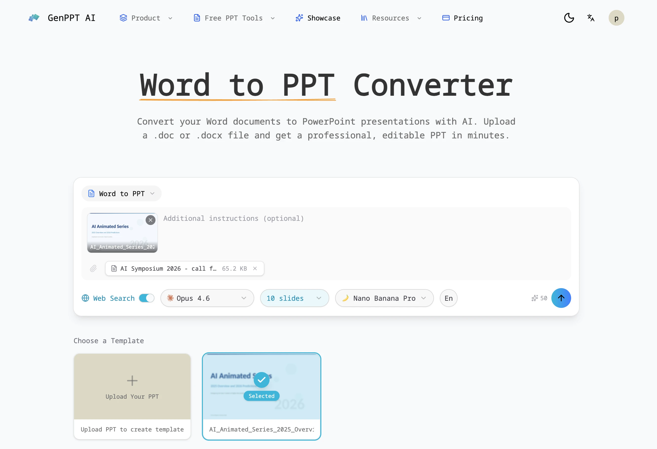Word to PPT Converter - Free Online | GenPPT