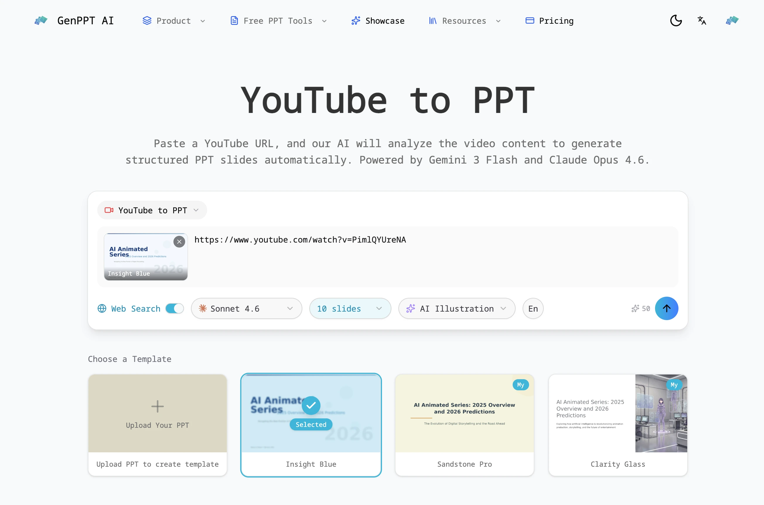YouTube to PPT Converter - AI Video to Slides | GenPPT